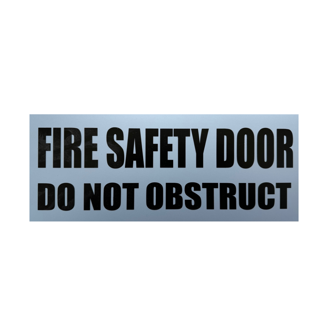 Fire Safety Door Sign - PVC - Black on Silver – Doorpac Australia