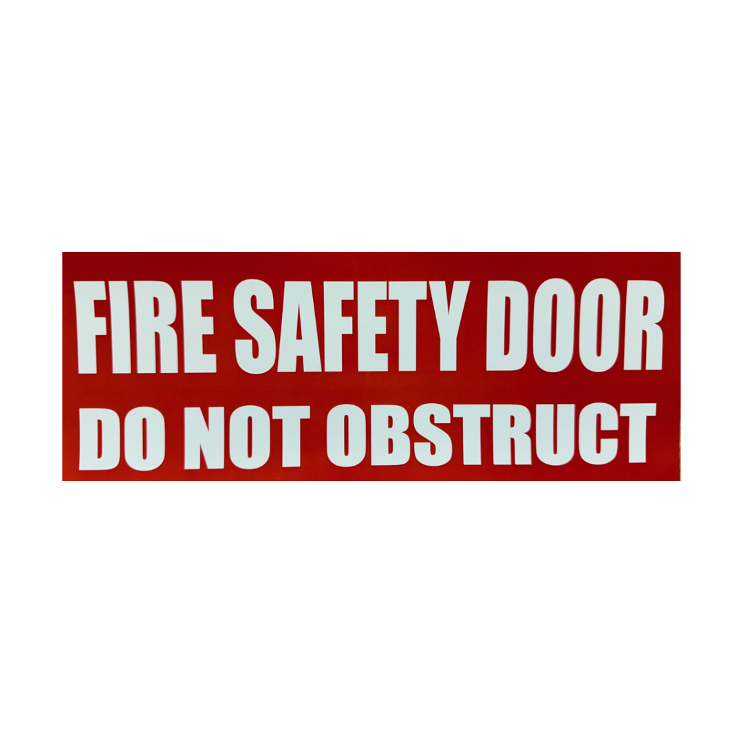 Fire Safety Door Sign - PVC - White on Red – Doorpac Australia